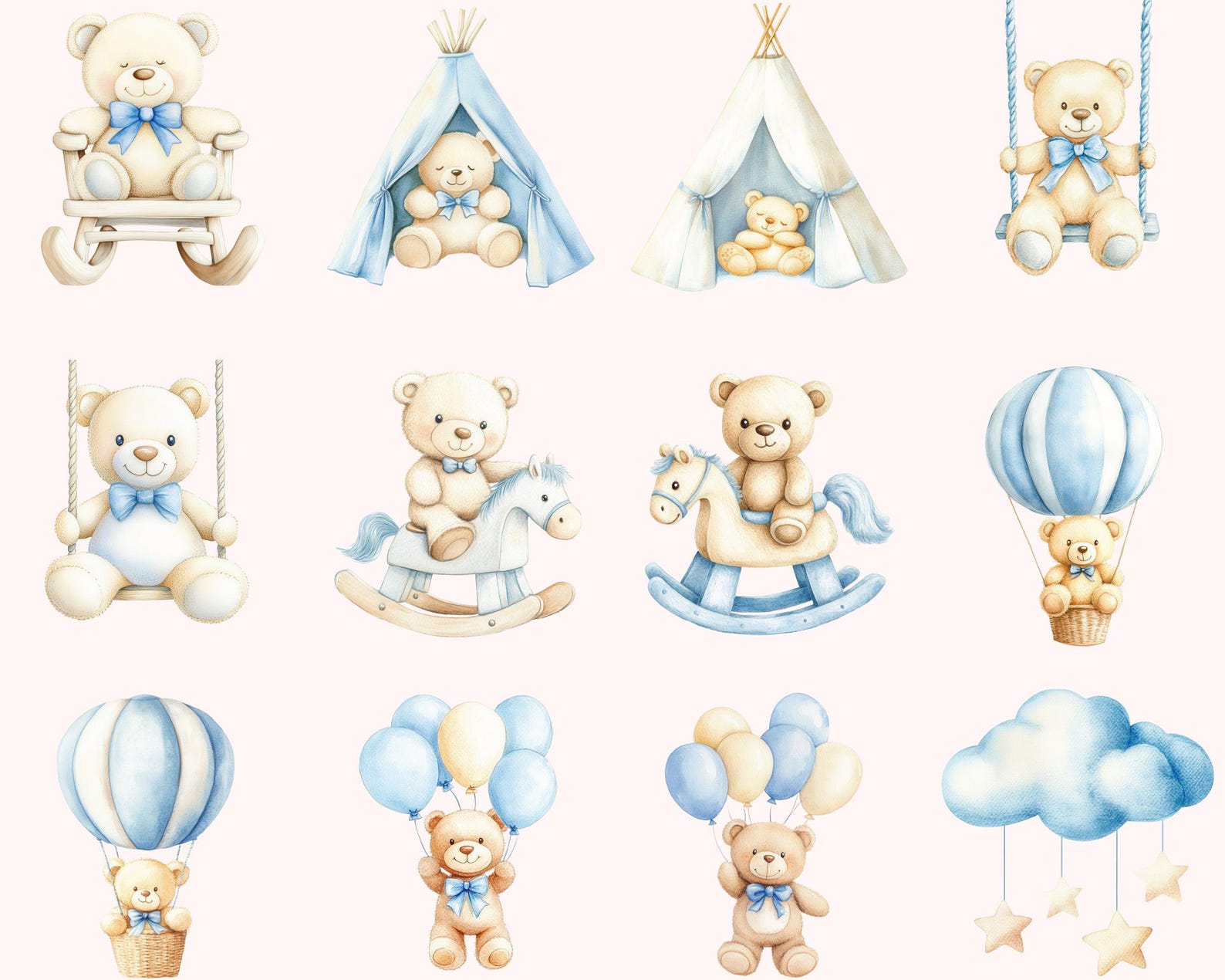 Blue Teddy Bear Clipart | Sleepy Teddy Bears | Bear PNG | Cute ...