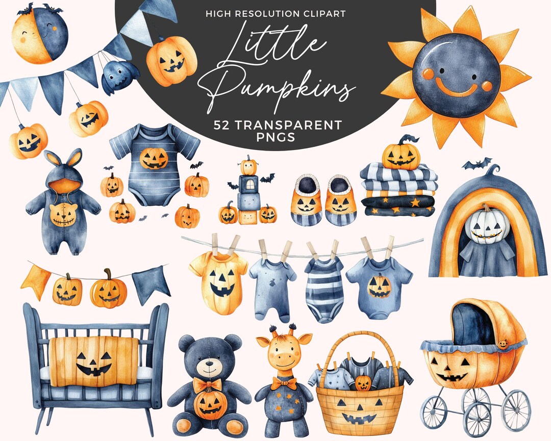 Baby is Brewing | Halloween Baby Shower Clipart | Cute Halloween Baby ...