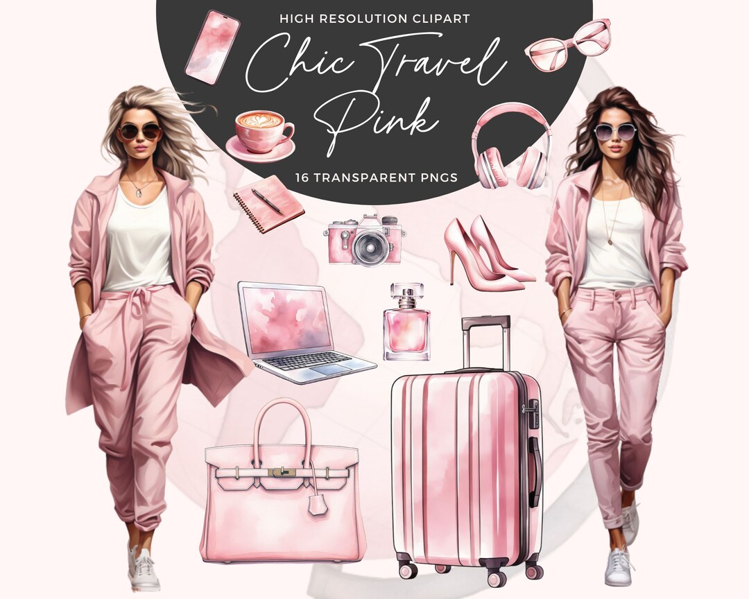 Pink Travel Clipart | Travel Girl Clipart | Travel World Clipart ...