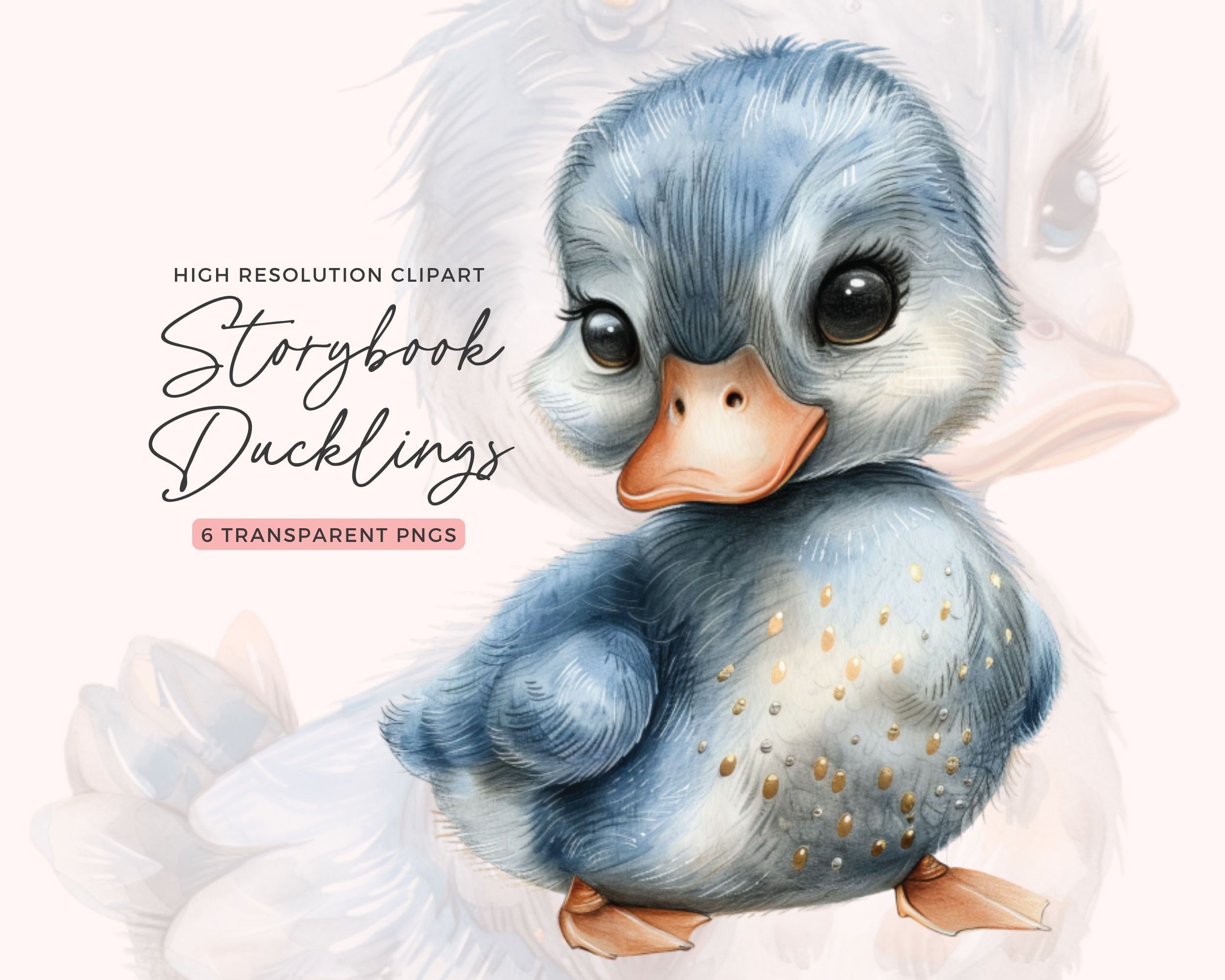 Storybook Duckling Clipart Watercolor Cute Duck Clipart Duck ...