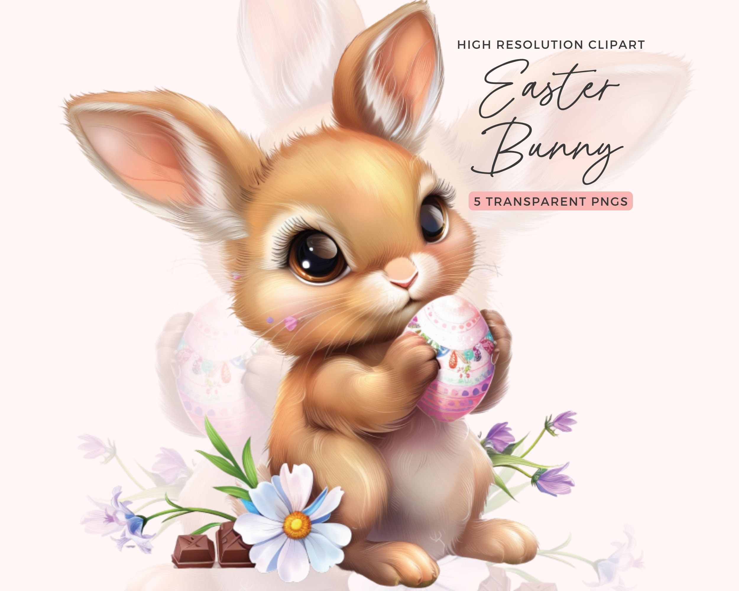 Watercolor Easter Bunny Clipart Watercolor Rabbit Clipart Spring ...