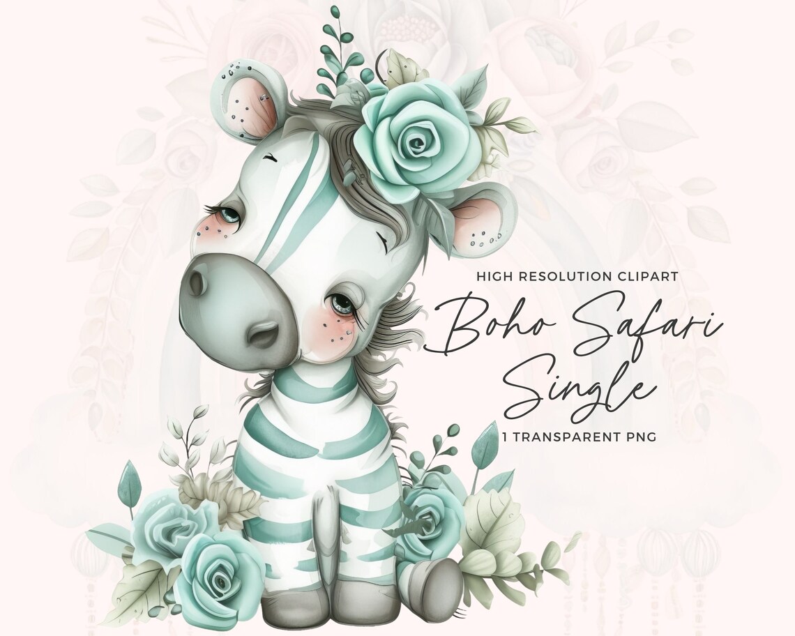 Boho Safari Animal Clipart Cute Safari Animals Clipart Png Jungle ...