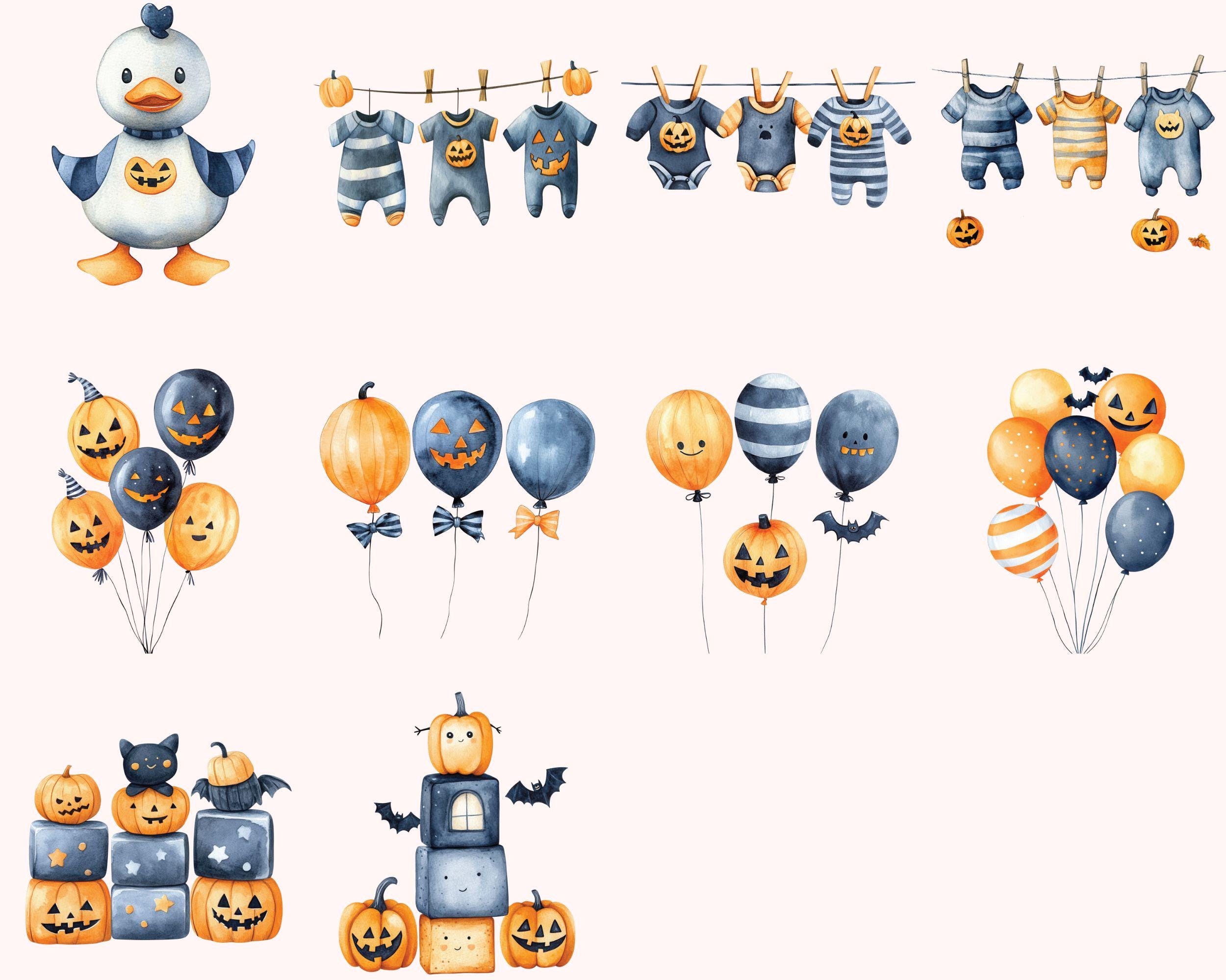 Baby is Brewing | Halloween Baby Shower Clipart | Cute Halloween Baby ...