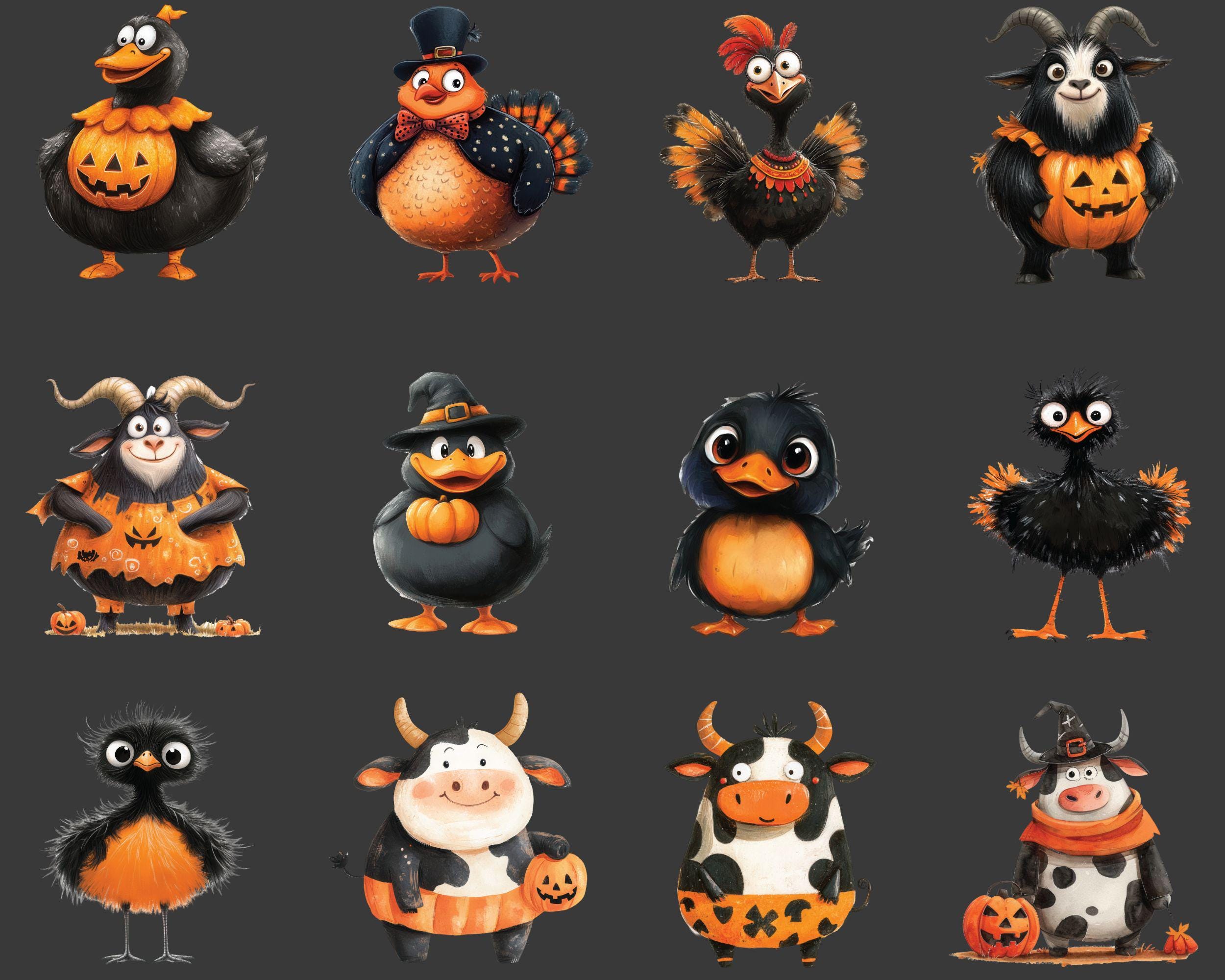 Halloween Quirky Farm Animal Clipart | Quirky Halloween | Funny Farm ...