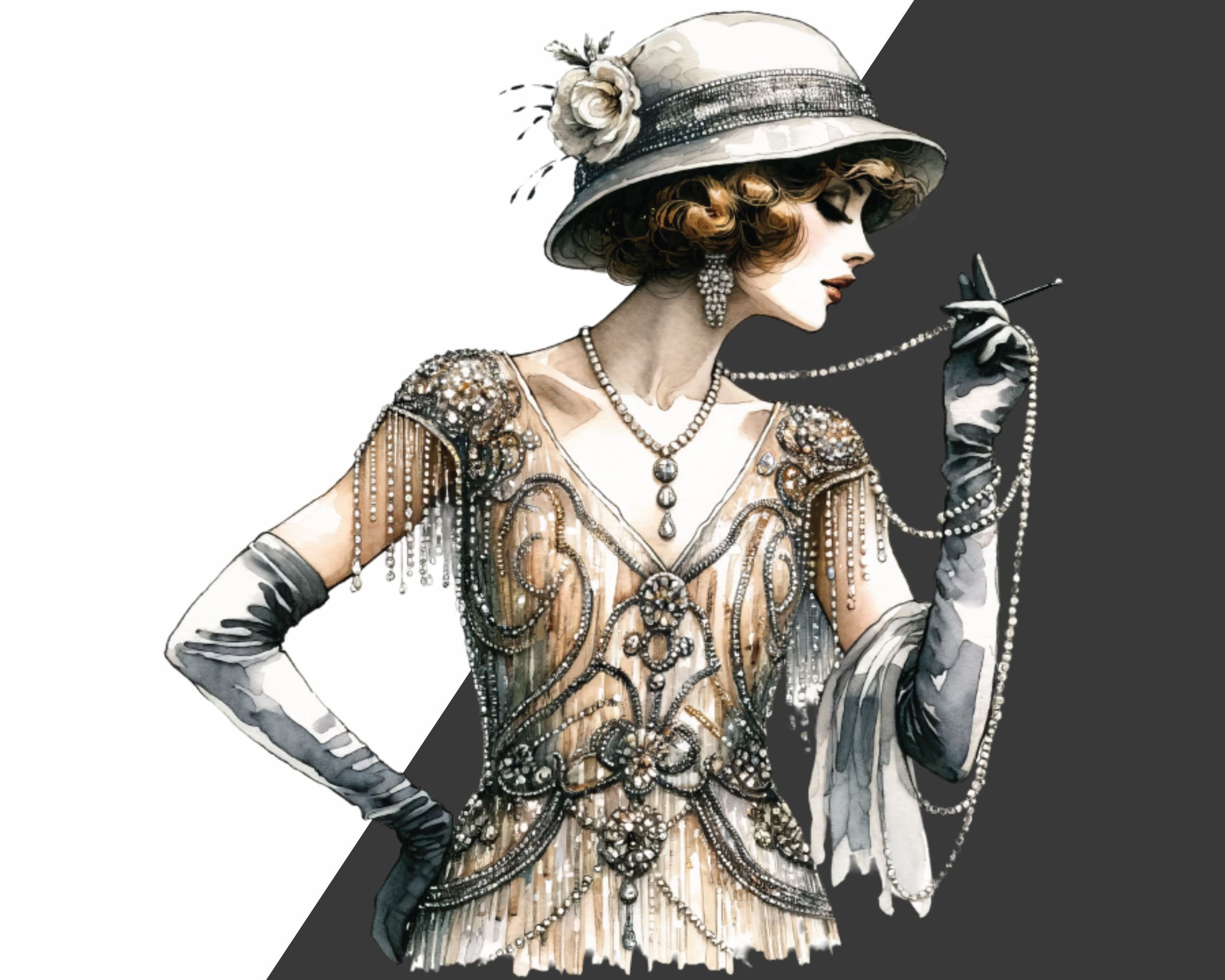 Roaring 20's Clipart Flapper Girls Clipart Great Gatsby Clipart Vintage ...