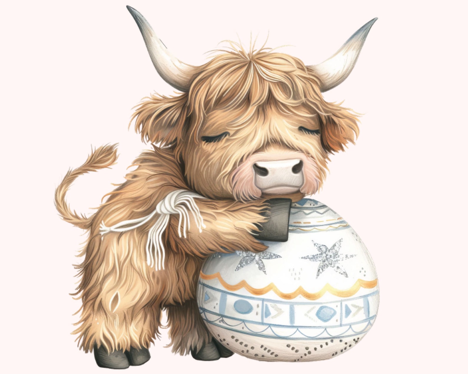 Easter Storybook Highland Cow Clipart Easter Highland Cow Clipart ...