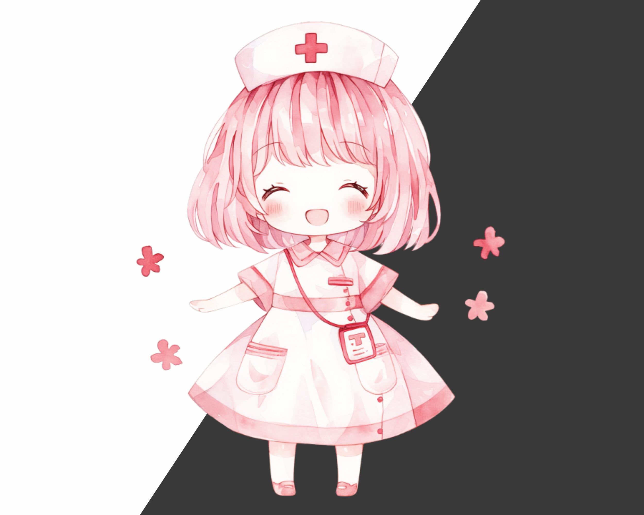 Chibi Nurse Clipart Bundle Hospital Clipart Chibi Nurse PNG Hospital ...