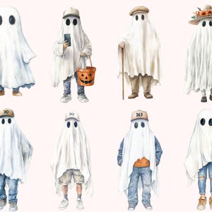 Halloween Ghost Family Clipart | Family Halloween PNG | Halloween ...