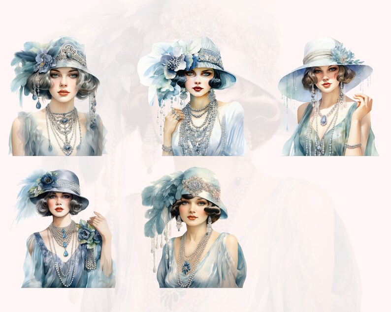 Roaring 20's Clipart Flapper Girls Clipart Great Gatsby Clipart Vintage ...