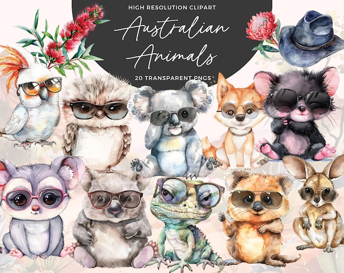 Australian Animals Clipart, Koala Clipart, Aussie Animals, Baby Shower ...