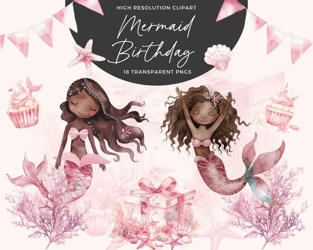 African American Mermaid Clipart | Cute Mermaid Clipart | Mermaid ...