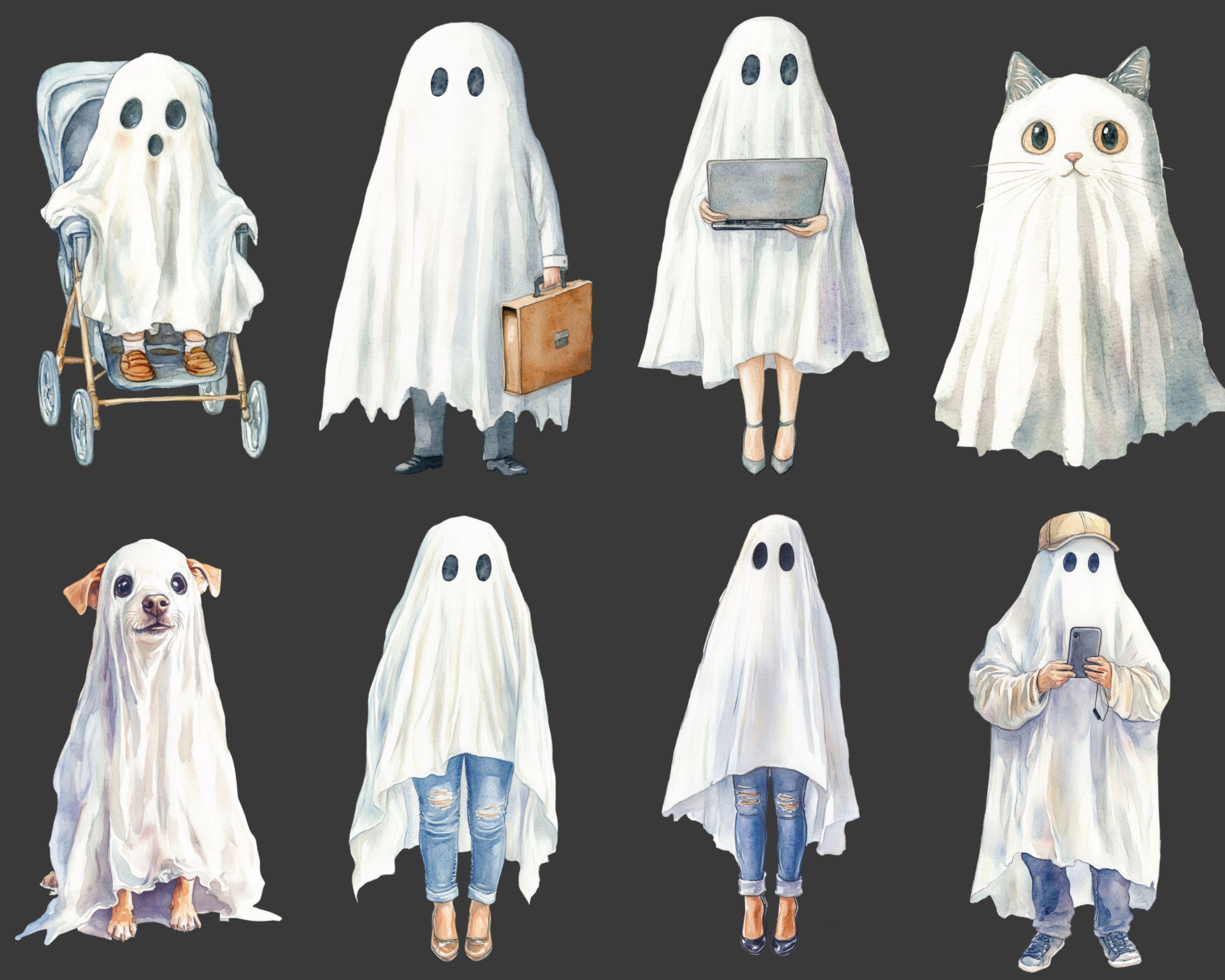Halloween Ghost Family Clipart | Family Halloween PNG | Halloween ...