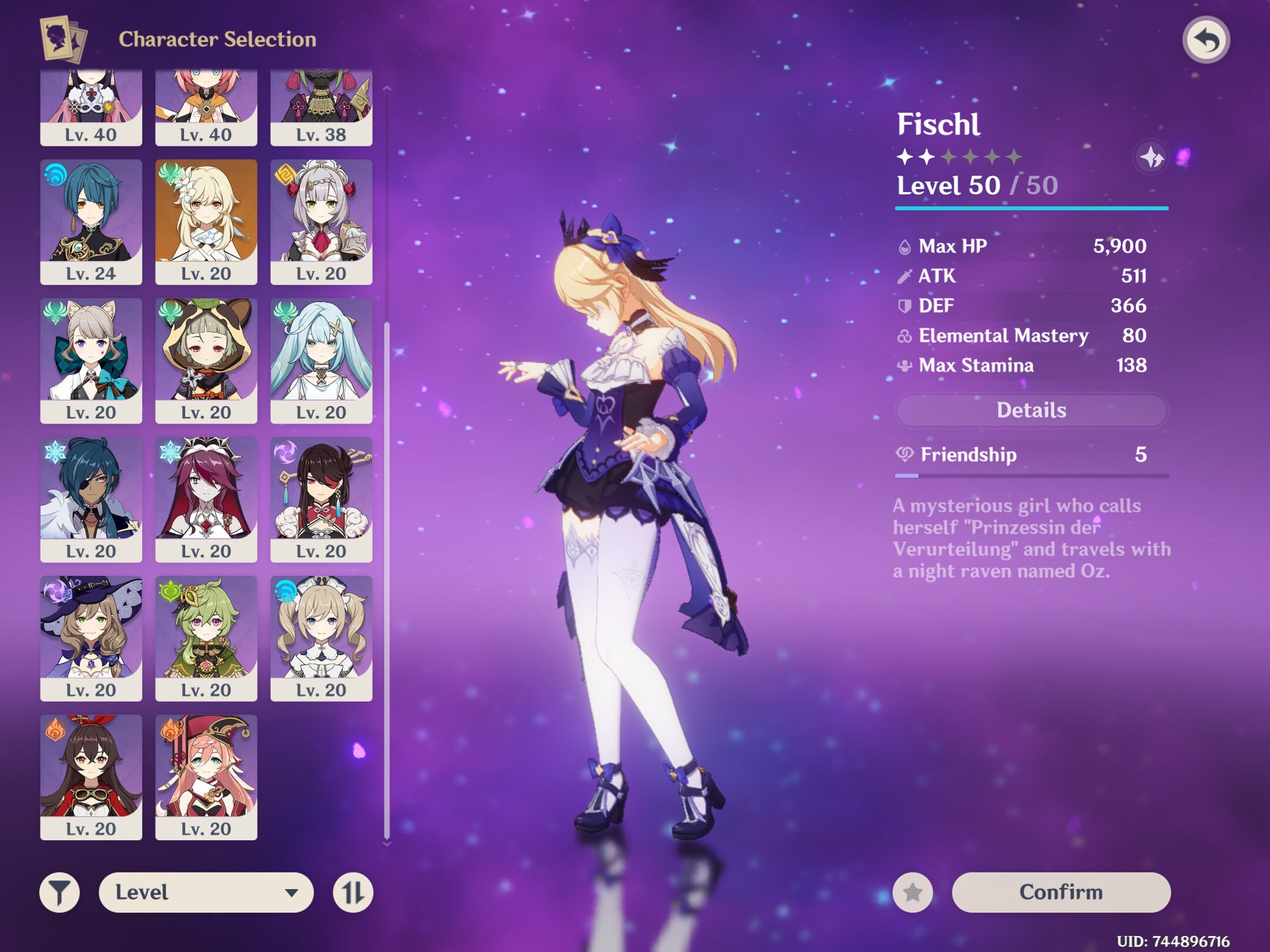 Genshin Fischl Skin Account Ar35 Eu - Etsy