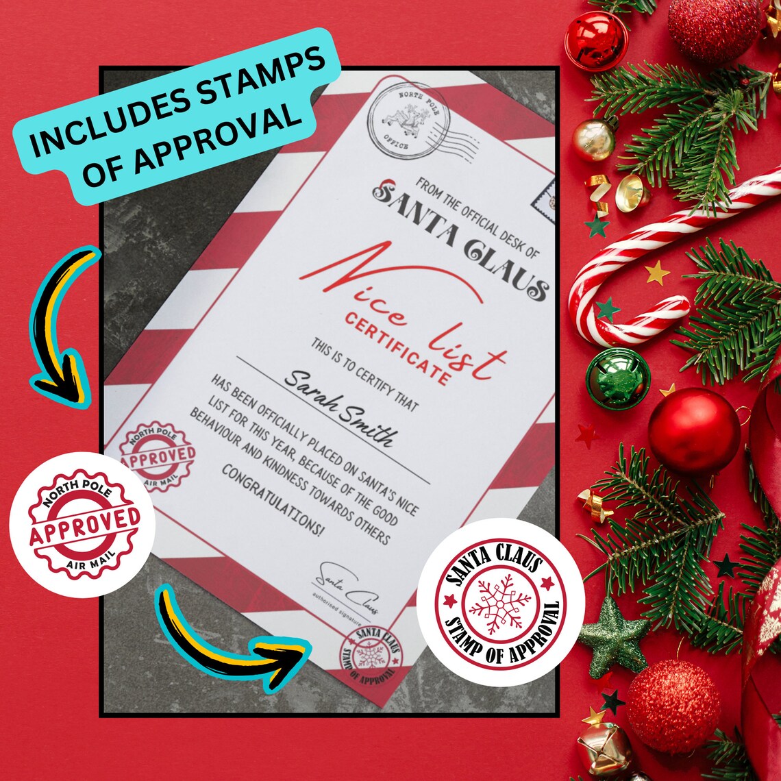 Official Santa's Nice List Certificate - Digital Download, Editable in ...