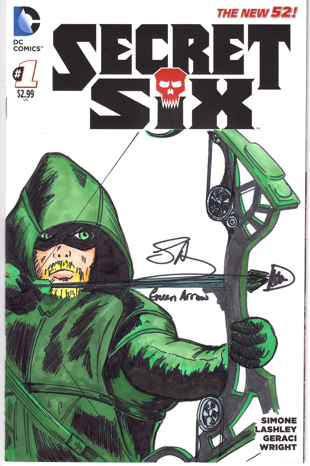 Original Art of Green Arrow on Secret Six Sketch Cover - Etsy