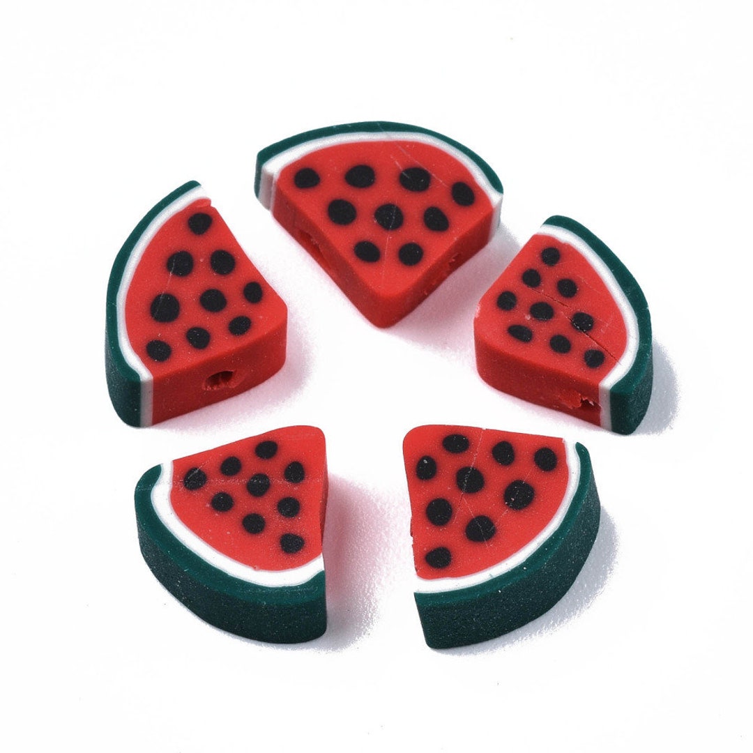 25 Piece Polymer Clay Watermelon Beads - Etsy