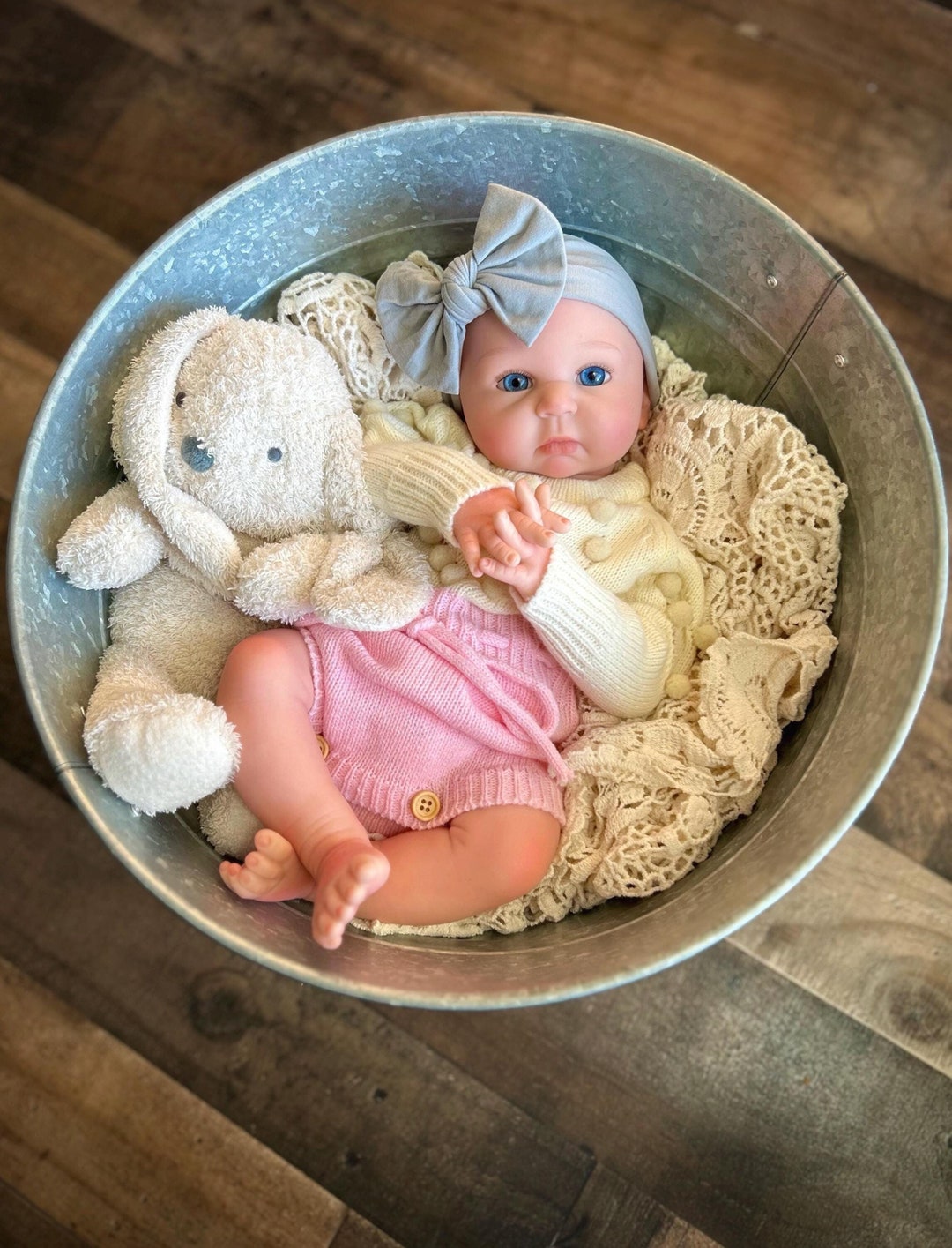 DISCOUNTED silicone Baby Doll Reborn Girl, 18 , 6 Lbs. Mouth Open for ...