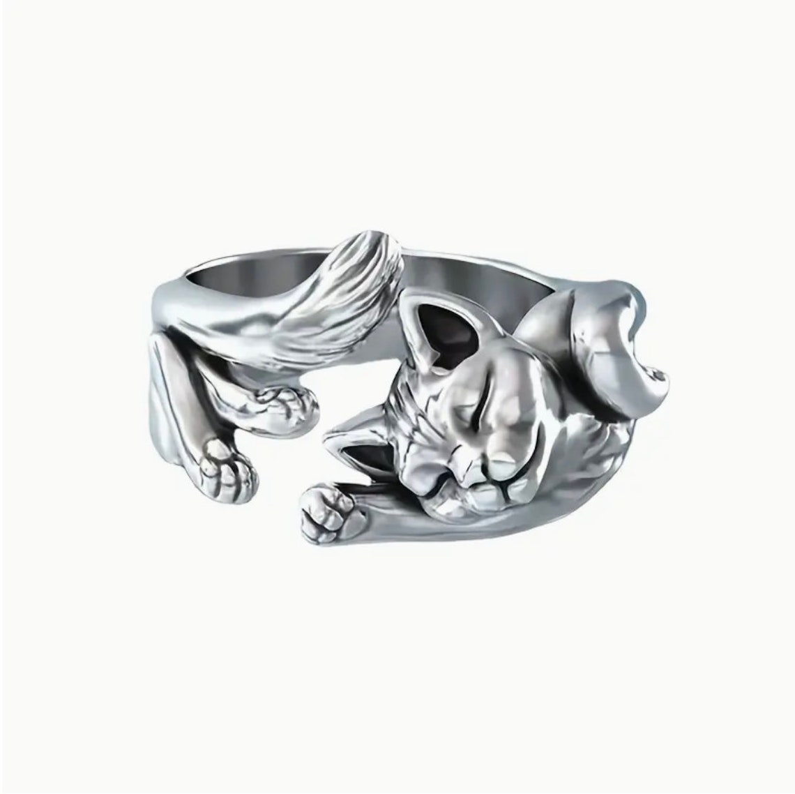 Cat Crochet Ring Stainless Steel Cat Design Crochet Ring for - Etsy