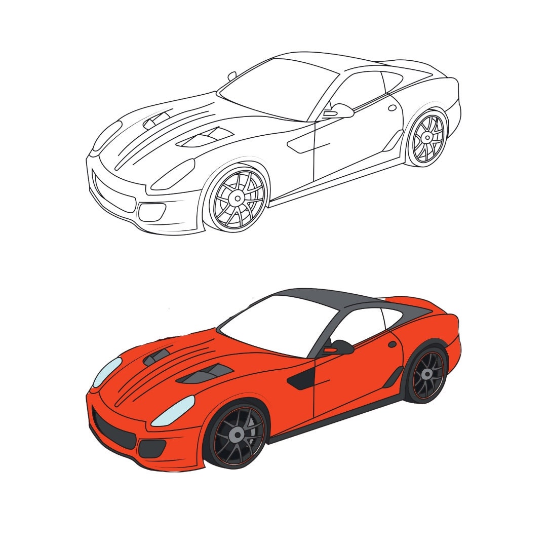 40 Luxury Car-themed Printable Coloring Pages for Kids - Etsy