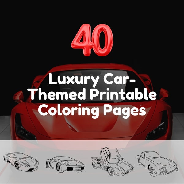 Luxury Car Coloring - Etsy