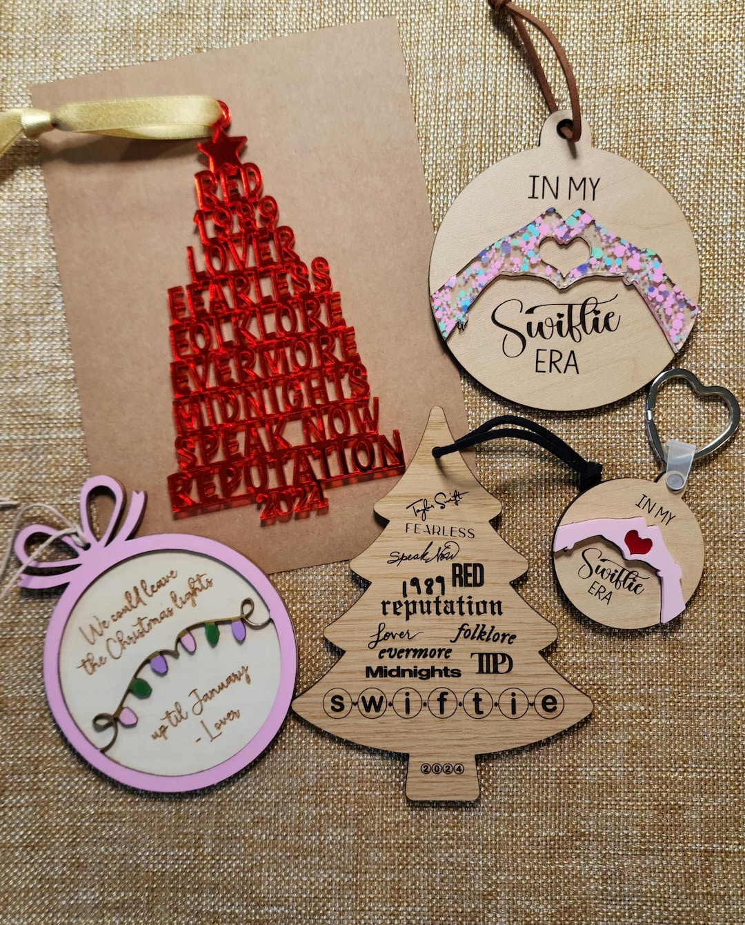 Swiftie Inspired Ornaments, Bundle Package With 4 Ornaments and a ...