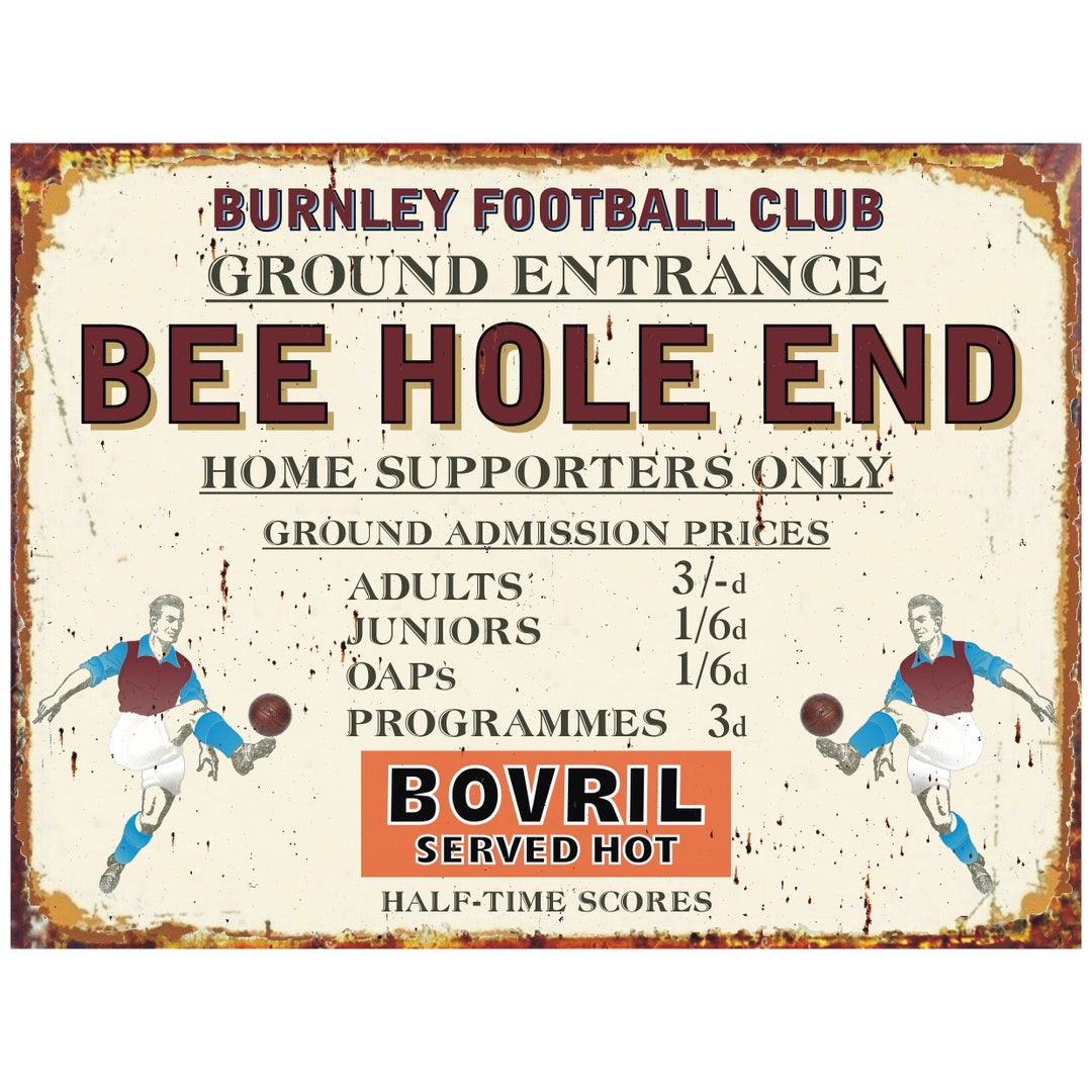 Burnley Fc Turf Moor Stadium Print Poster Mug Art Metal Sign Retro ...