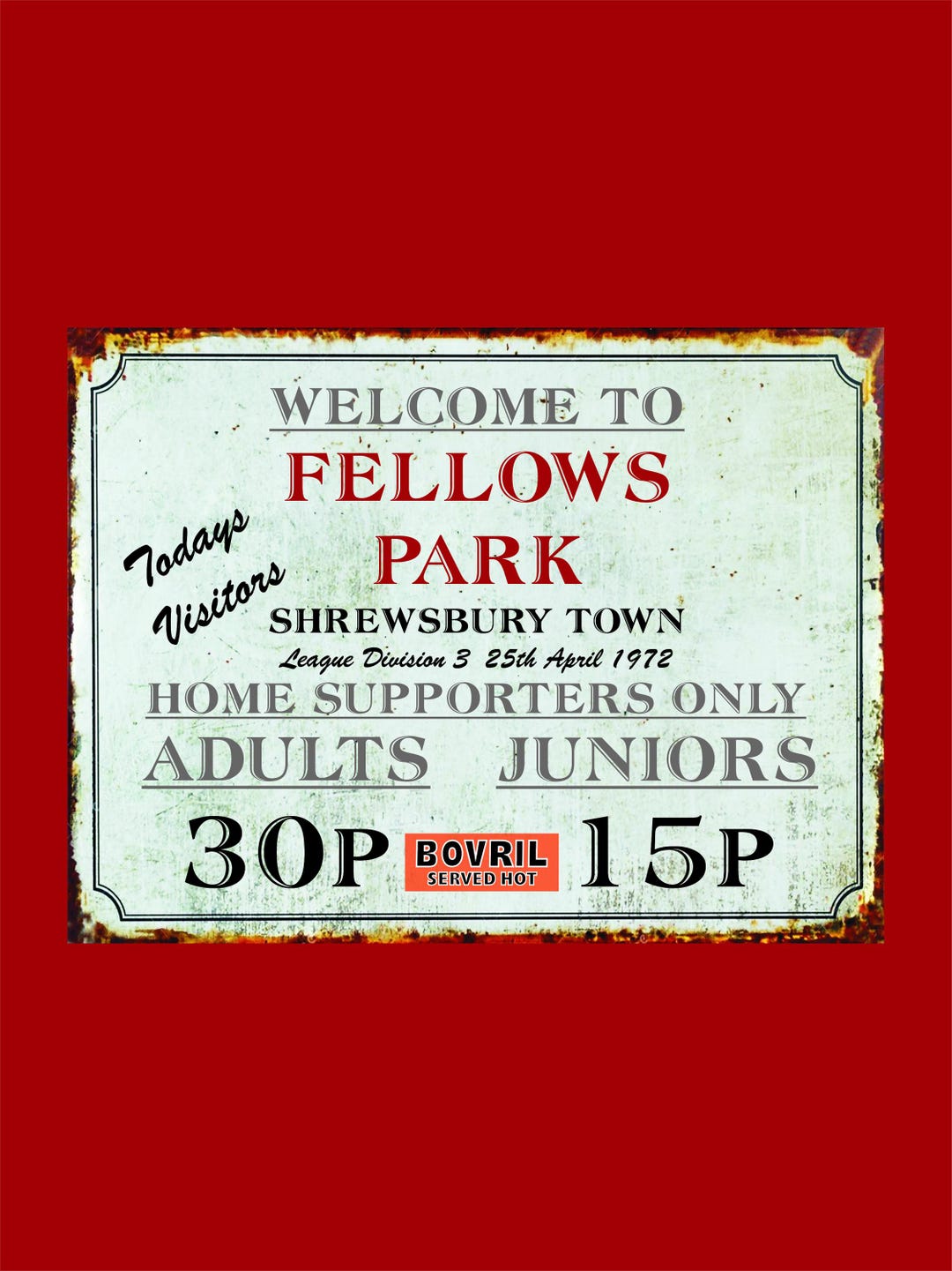 Walsall Fc Fellows Park Stadium Print Poster Mug Art Metal Sign Retro ...