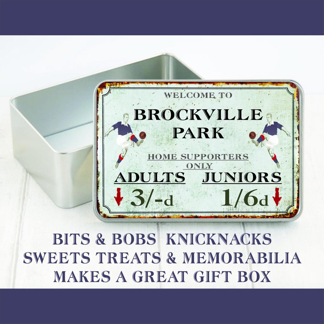 Falkirk Fc Vintage Style Tin Metal Box Brockville Park the Bairns Print ...
