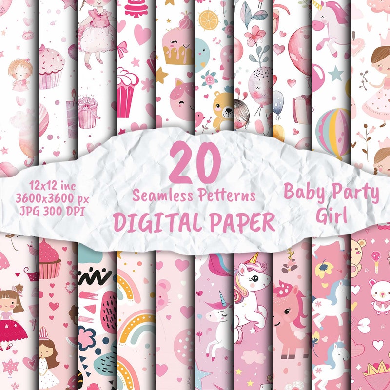 Girl Digital Paper - Etsy