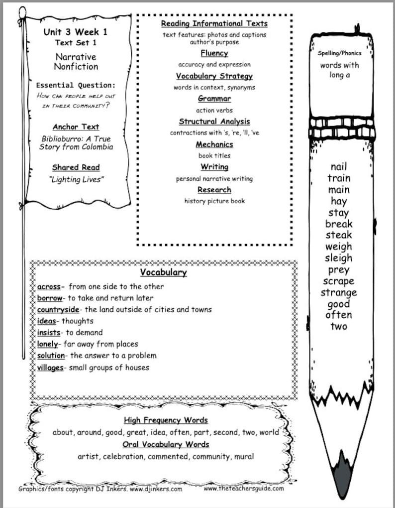 Wonders Grade 2 Unit 3 2023 Worksheet Workbooks - Etsy