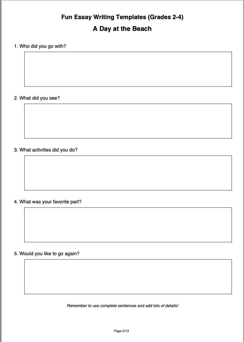 Essay Writing Templates - Etsy