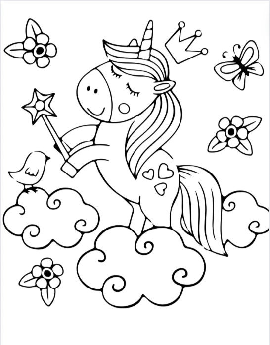 Unicorn Colouring Sheets - Etsy