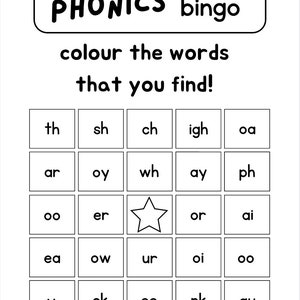 Phonics Bingo Cards for Kids - Fun and Educational Learning Game - Etsy