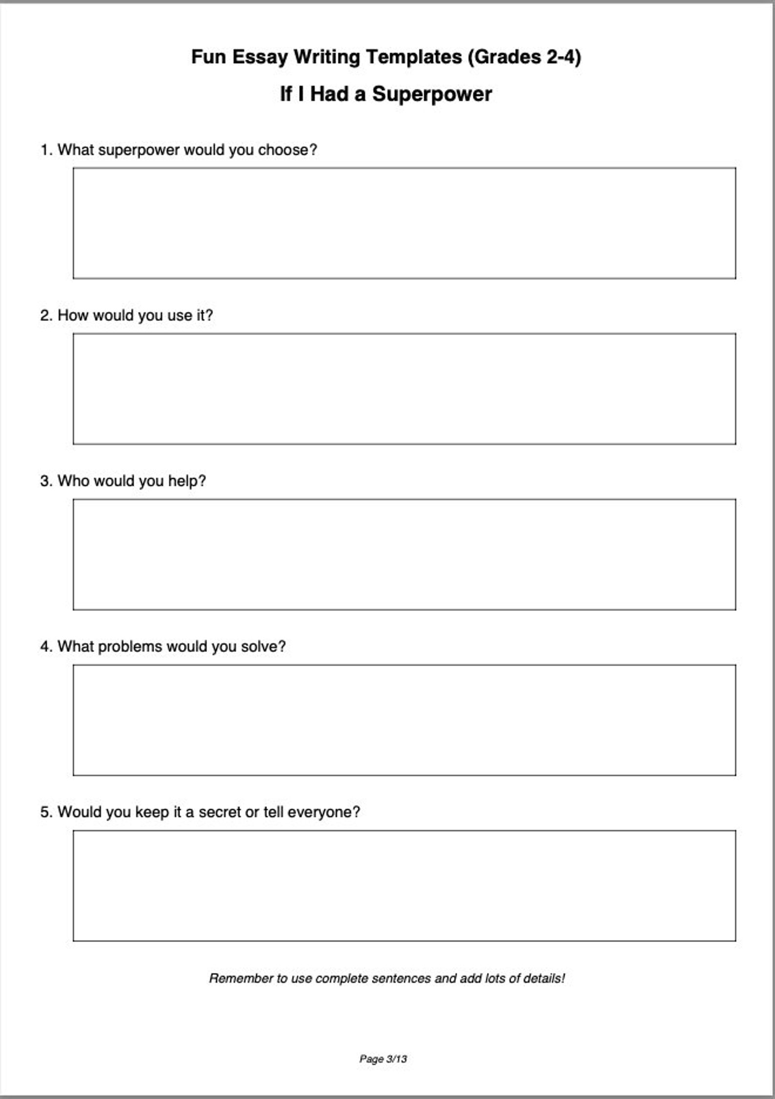 Essay Writing Templates - Etsy