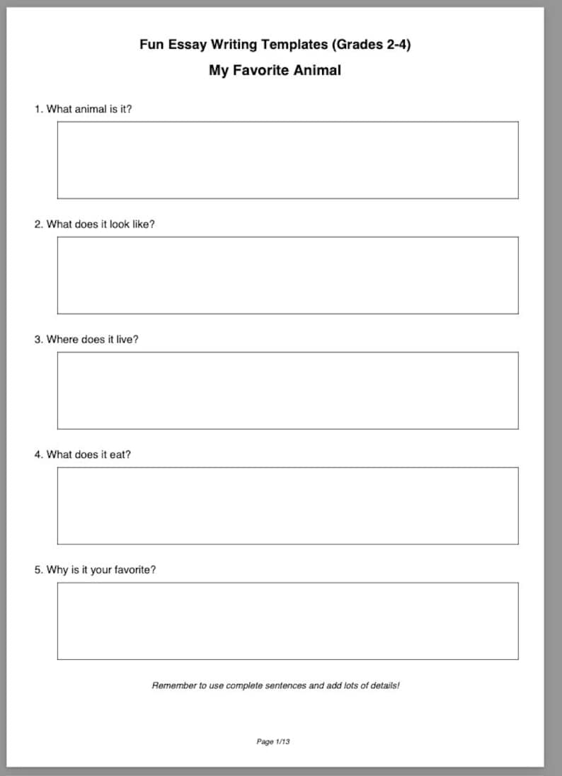Essay Writing Templates - Etsy