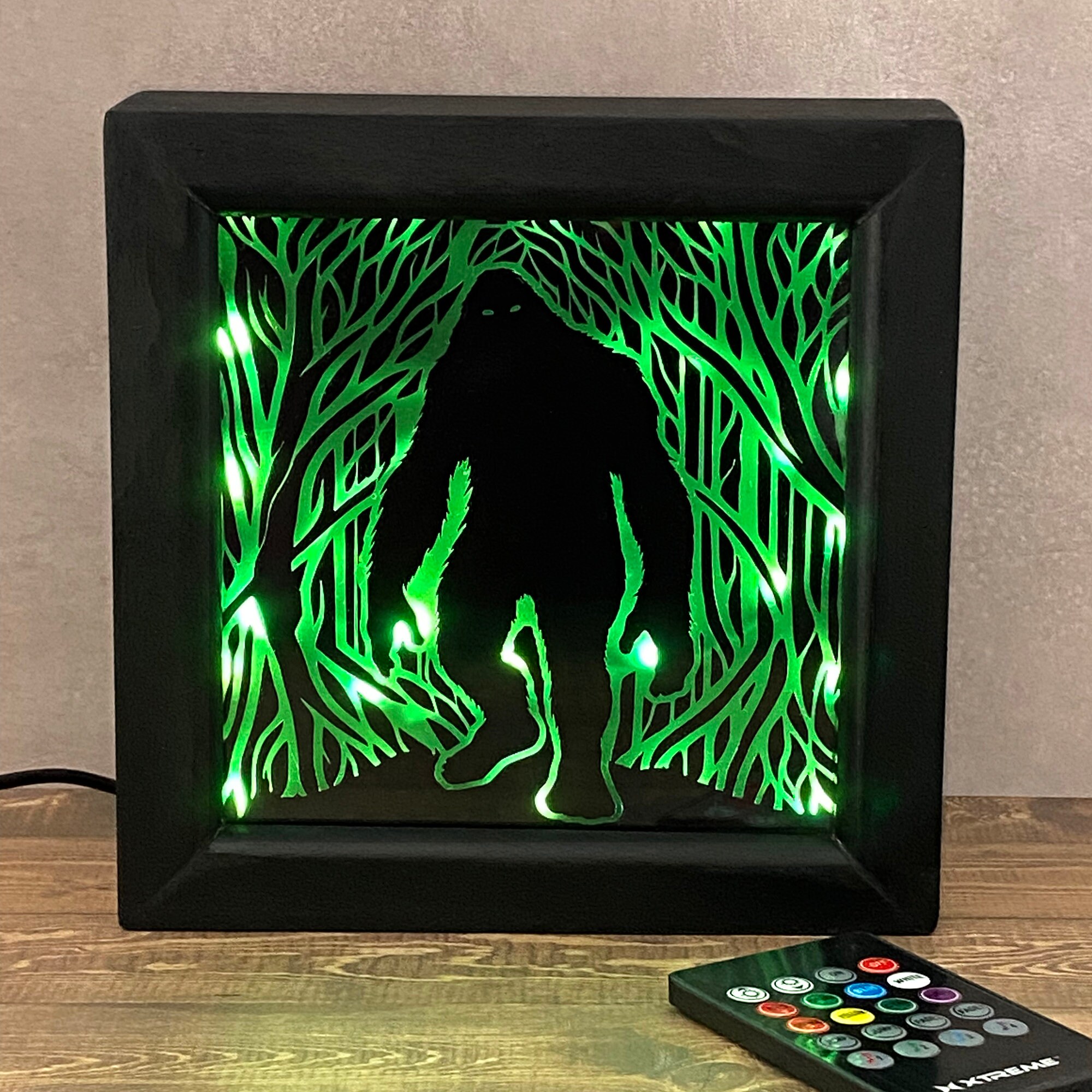Bigfoot Laser-cut Wood LED Sign Sasquatch Illuminated Wall Decor - Etsy