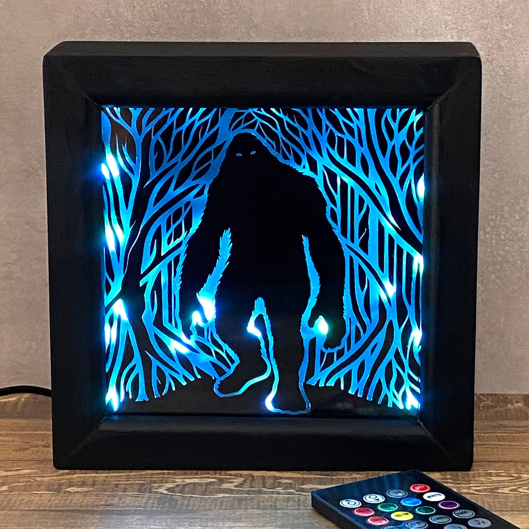 Bigfoot Laser-cut Wood LED Sign Sasquatch Illuminated Wall Decor - Etsy