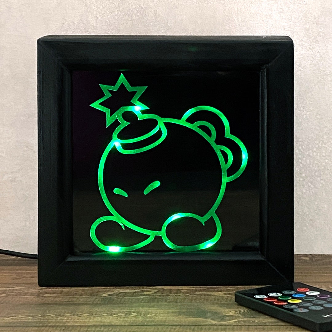 Bob-omb Laser-cut Wood LED Sign - Illuminated Wall Decor - Etsy