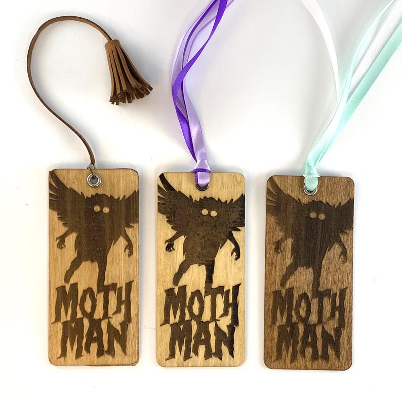 Mothman Wood Bookmark - Etsy