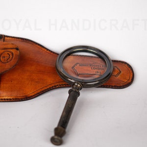 Vintage Henry Hughes London 1941 Magnifying Glass With Elegant Leather ...