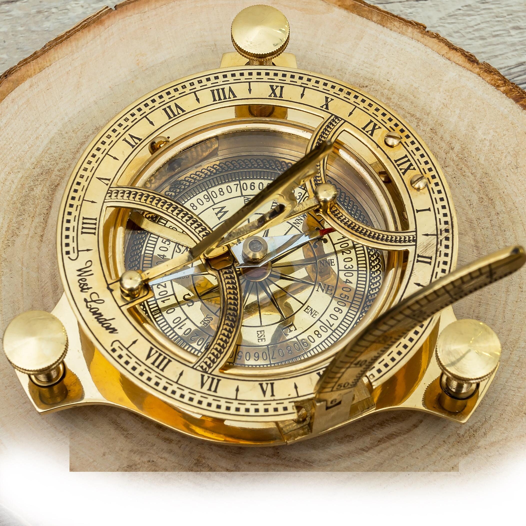 Vintage-inspired Brass Sundial Compass Timeless Elegance for Your Space ...