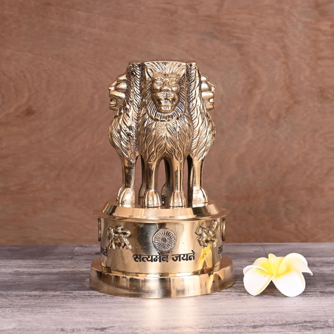Handcrafted Brass Ashoka Pillar Symbol of Peace and Unity - 7 Inch ...