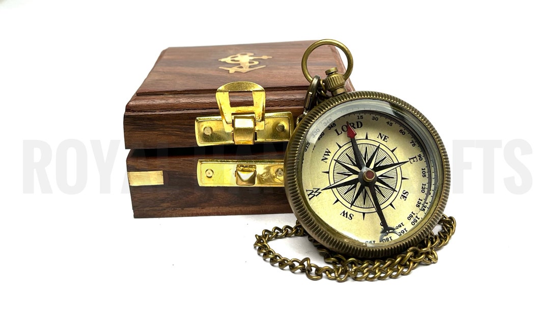 Navigational Brass Compass of God's Presence With Wooden Box - Etsy