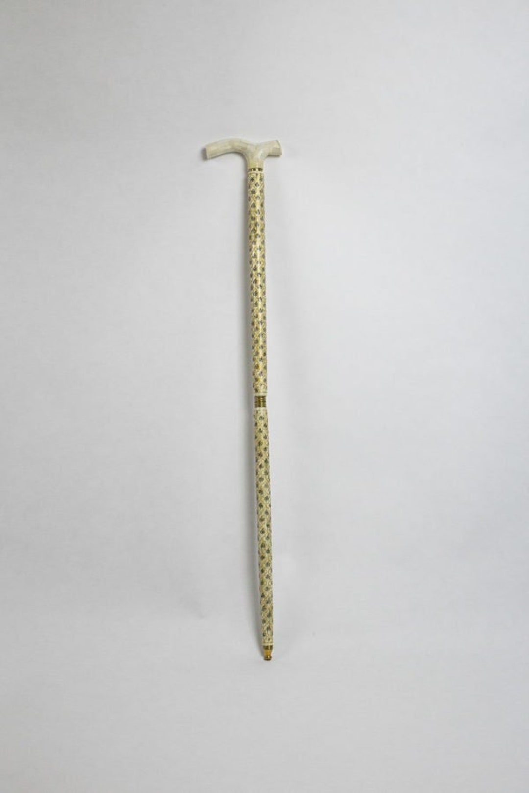Artisan-crafted Camel Bone Walking Stick Unique Hand-painted Design ...
