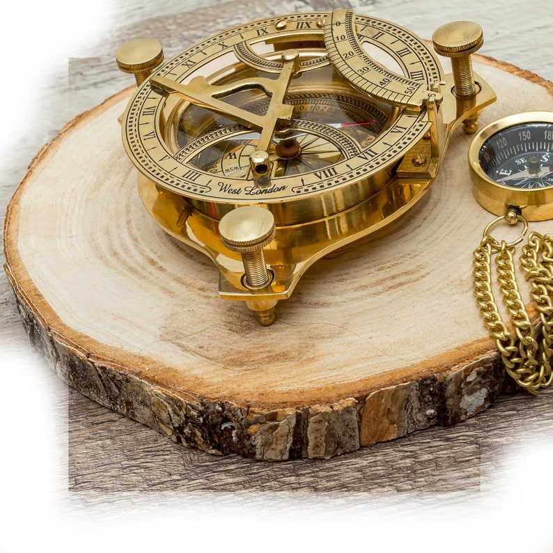 Vintage-inspired Brass Sundial Compass - Timeless Elegance for Your ...