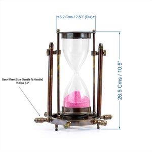 Brass Wheel Sand Timer With Compass | 5-minute Sand Timer | 10.5-inch ...