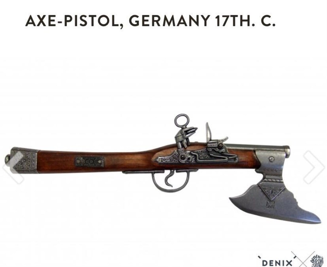 Decorative Flintlock Pistol With Axe – Denix Reproduction - Etsy
