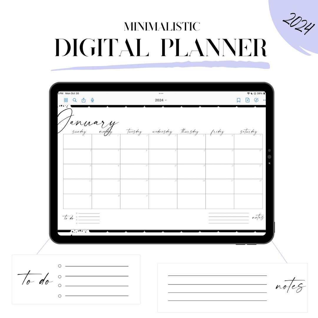 2024 Digital Calendar Planner for Goodnotes, Monthly Digital Planner ...