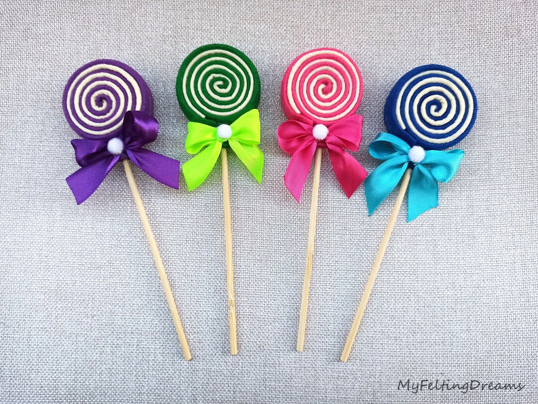 Felt Lollipop Ornament Set: Handmade Candyland Christmas Decor, Candy ...