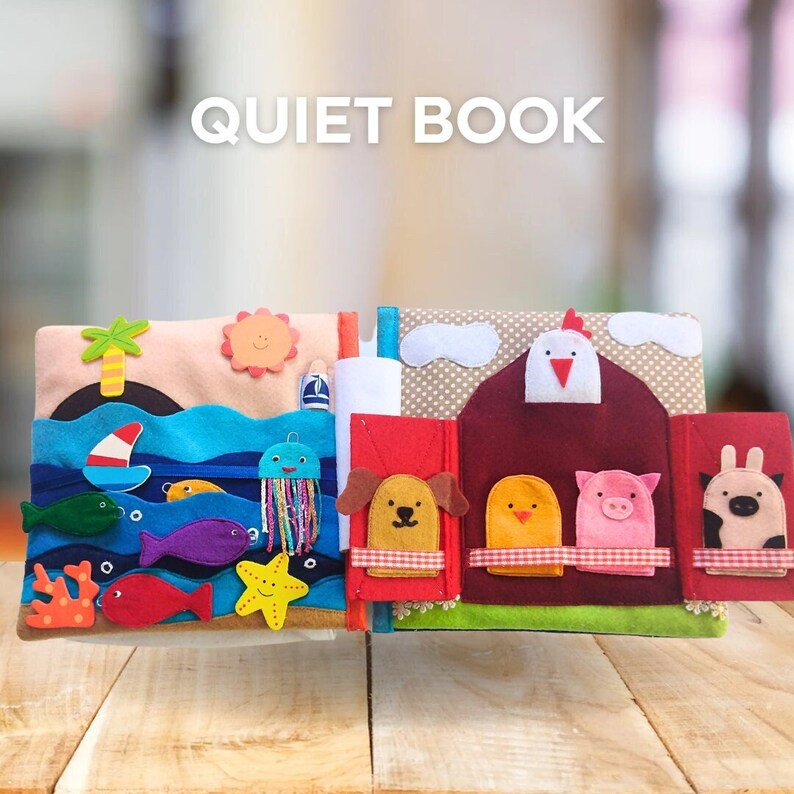 Toddler Quiet Book, Montessori Preschool Learning Activity, Educational ...